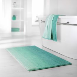 Badematte Dyckhoff "Colori 09285" Gr. 1, blau (t&uuml;rkis), H:14mm, Bio-Baumwolle, Badematten, Badematte