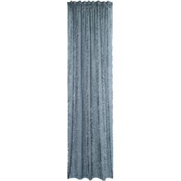 Vorhang HOMING "Loik" Gr. 1, silber (silberfarben), B:140cm H:245cm, Scherli, Polyester, Gardinen, Fransen, modern, edel, Wohnzimmer, Schlafzimmer