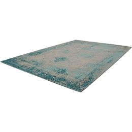 Teppich Calo-deluxe "Hector 285" Gr. 3, blau (t&uuml;rkis), B:120cm H:10mm L:170cm, Baumwolle, Kunstfaser, Teppiche, Teppich, Vintage Design, Wohnzimmer