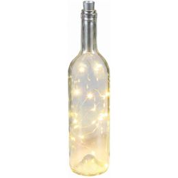 LED Au&szlig;en-Tischleuchte AMBIENTE HAUS "Glasflasche mit LED-Licht 31cm", warmwei&szlig;, B:7cm H:31cm L:7cm, Leuchten