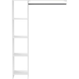 Garderobenschrank Demeyere Group "Barbara", wei&szlig; (matt wei&szlig;), B:123,2cm H:180cm T:39,6cm, Holzwerkstoff, Schr&auml;nke, Garderobenschrank, SCHRANKSYSTEM