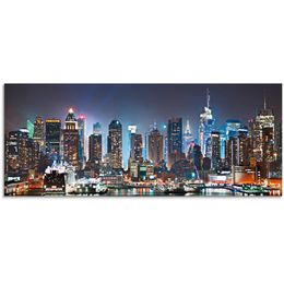 Glasbild Artland "New York City Times Square", blau (farbe bild(er): blau), B:125cm H:50cm, Bilder, in verschiedenen Gr&ouml;&szlig;en