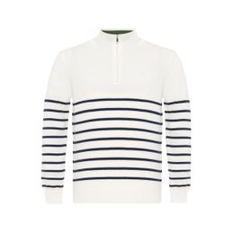 Pullover Gestreifter Pullover Mit Halbem Rei&szlig;verschluss