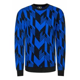 Rusty Neal Kontrast Feinstrick Rundhals-Pullover