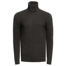 Rusty Neal Fein gestrickter Turtleneck-Pullover mit V-Muster