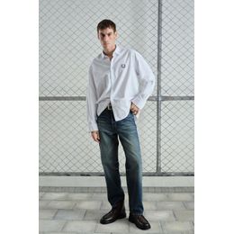Besticktes Langarmhemd mit Knopfleiste