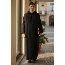 Herren Schwarze Kapuzen-Eid-Marokkanische Jubba-Robe Ramadan Eid Thobe LFS - HM12