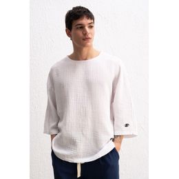 Muslin Rundhals Langarmshirt