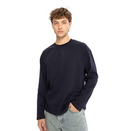 Langarm Crew-Neck Baumwoll-T-Shirt