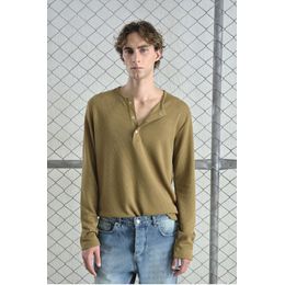 Komfort Fit Langarm Button-Down T-Shirt