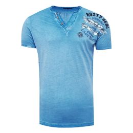 Rusty Neal V-Ausschnitt T-Shirt mit Seitenprint
