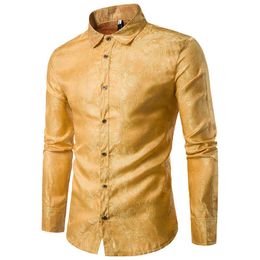 Allthemen Slim Fit Hemd mit besticktem Paisleymuster in Gelb