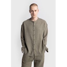 Texturiertes Langarm-Shirt mit Rundhalsausschnitt