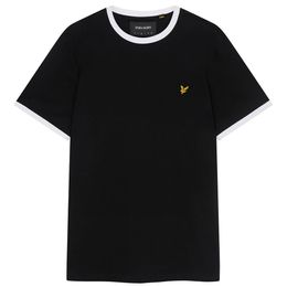 Lyle & Scott Lyle & Scott Marken-t-shirt Mit Schwarzem Ringer-muster