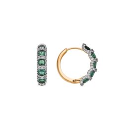 Luxenter Ohrringe mit smaragdgr&uuml;nem Zirkonia, 18 Karat Gelbgold-Finish &ndash; Yrat