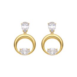 Luxenter Ohrringe aus 925er Sterlingsilber mit Zirkonia, in 18 Karat Gold veredelt &ndash; Wade