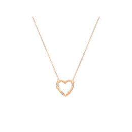 dKeniz Kette 925 Sterling Silber rosevergoldet Gl&auml;nzend 42+3cm Zirkonia Wei&szlig;