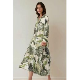 Maxikleid mit Blumenmuster und Shirtkragen