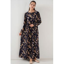Muster Maxi-Kleid mit Bindeband