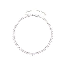 Fashionbox Collier rhodiniert Zirkonia weiss Mittelteil Zirkoniaherz weiss