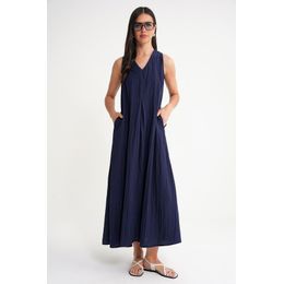 V-Ausschnitt Maxikleid