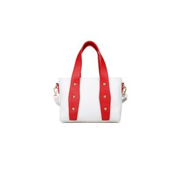 Giulia Monti Schultertasche Wei&szlig; Klassisch Rot