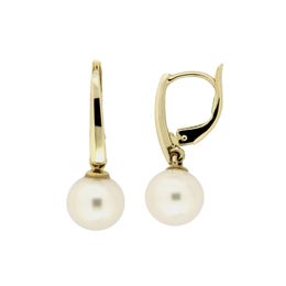 OROLINO Ohrringe 585 Gold Perle wei&szlig; 7,5-8,0mm
