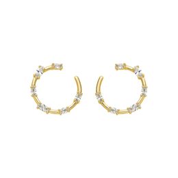 Luxenter Ohrringe aus 925er Sterlingsilber und Zirkonia mit Brillantschliff, 18 Karat Gold-Finish &ndash; Parkya