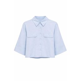 Kurz&auml;rmeliges Crop-Popeline-Shirt