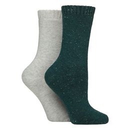 Glenmuir 2 Paar Damen Thermo-Stiefelsocken | Voll gepolsterte warme Wollmischung Wanderstr&uuml;mpfe