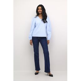 Kaffe Langarm-Bluse Loose fit Blue / White Stripe blue white