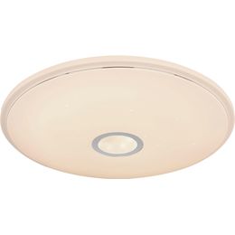 Globo LIGHTING Deckenleuchte "CONNOR", wei&szlig;, 1, &Oslash; 50cm H: 6,5cm, 1 Stk., Leuchten, Deckenleuchte Wei&szlig;/Opal, Chromring, RGB, SmartLight, LED 30W, Deckenleuchte