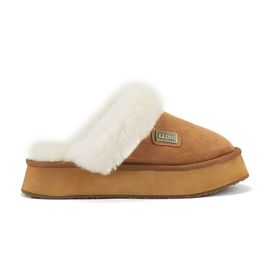 Australia Luxe Plateau-Slipper aus Wildleder in Kastanienbraun