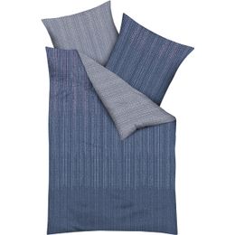 Wendebettw&auml;sche Kaeppel "Vertigo", blau (saphir), B/L: 155cm x 220cm, 1 Stk., 1 Stk., Mako-Satin, B/L: 80cm x 80cm, 2 Stk., Mako-Satin, Obermaterial: 100% Baumwolle, Bettw&auml;sche, Wendebettw&auml;sche