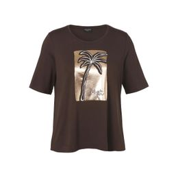 T-Shirt Via Appia Due "Via Appia Due T-Shirt", Damen, Gr. 46, mocca multicolor, Obermaterial: 90% Viskose CV. 10% Elasthan EL., Rundhals, Shirts T-Shirt, Gro&szlig;e Gr&ouml;&szlig;en