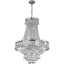 Searchlight Kronleuchter "H&auml;ngeleuchte Versailles, 9-flammig", silber (chrom), 9, &Oslash; 55cm H: 74cm, 1 Stk., Leuchten, Glamour&ouml;s, Kronleuchter