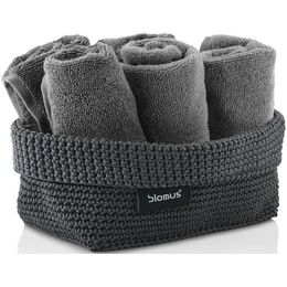 H&auml;kelkorb Blomus "TELA", grau (anthrazit), B:11,5cm H:8,5cm T:20cm, Kunststoff, Aufbewahrungsboxen