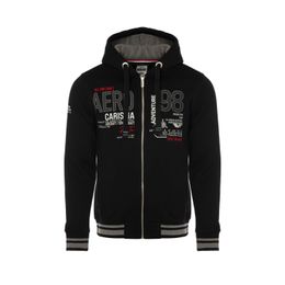Sweatjacke Carisma "Carisma Sweatjacke", Herren, Gr. L, schwarz, Obermaterial: 70% Baumwolle CO. 30% Polyester PES., regular fit, Sweatjacken Sweatjacke, Regular