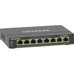 Netgear Netzwerk-Switch "8-Port Gigabit Ethernet High-Power PoE+ Plus Switch", schwarz, B:16,8cm H:8,7cm T:26,5cm, Netzwerk-Switches