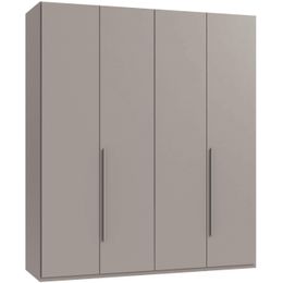 Dreht&uuml;renschrank wimex "Kleiderschrank London, in den Breiten 180cm, 225cm oder 270cm", beige (saharagrau, griffe saharagrau), B:180cm H:208cm T:58cm, Holzwerkstoff, Schr&auml;nke, Dreht&uuml;renschrank, wahlweise mit Basic- oder Premium-Ausstattung erh&auml;ltlich