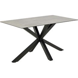 Esstisch ACTONA GROUP "Heaven mit Keramikplatte & stabilem Stahlgestell, mehrere Varianten", schwarz, grau, B:135cm H:75,5cm T:80cm, Tische, Esstisch