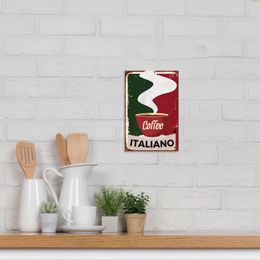 Alu-Dibond-Druck queence "Coffee Italiano", bunt (farbe bild(er): bunt), B:20cm H:30cm T:0,2cm, Alu Dibond, Bilder, Coffee, Kaffee, K&uuml;che, Spr&uuml;che, Schild