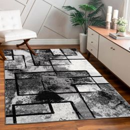 Teppich Paco Home "Mondial 101", grau, B:60cm H:13mm L:100cm, Polypropylen (PP), Teppiche, Teppich, Kurzflor, modernes abstraktes Design