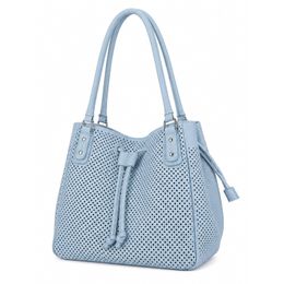 Schultertasche "Sorrento", Damen, Gr. B/H/T: 35cm x 30cm x 14cm onesize, hellblau, Polyurethan (PU), Collezione Alessandro, Taschen Schultertasche, aus softem Material, XL-Format