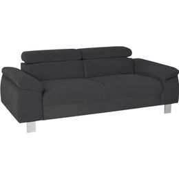 3-Sitzer COTTA "Komaris, B: 193 cm", braun (mud), B:193cm T:104cm, Microfaser PRIMABELLE (100% Polyester);Kunstleder SOFTLUX;Feinstruktur (100% Polyester);Kunstleder SOFTLUX/Struktur (100% Polyester);NaturLEDER, Sofas, mit Kopfteilverstellung