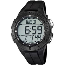 Chronograph Calypso Watches "Color Splash", schwarz, Armbanduhren, Herren, Chronograph, Armbanduhr, Quarzuhr, Herrenuhr, digital, Datum, Stoppfunktion