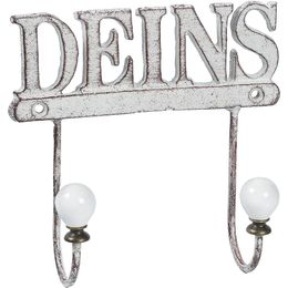 Garderobenhaken AMBIENTE HAUS "Deins Haken aus Gusseisen", wei&szlig; (wei&szlig;, braun, grau), B:15cm H:15cm T:7cm, Gusseisen, Garderobenhalter, Garderobenhaken