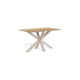 Esstisch ACTONA GROUP "Heaven mit Keramikplatte & stabilem Stahlgestell, mehrere Varianten", grau, wildeiche, B:135cm H:75,5cm T:80cm, Tische, Esstisch, Tisch, Tischplatte aus Keramik, Kreuzgestell, 135x80x75.5cm
