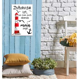 Metallbild queence "Moin", rot (farbe bild(er): rot), B:20cm H:30cm, Metall, Stahl, Bilder, Stahlschilder