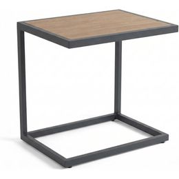 Beistelltisch AMBIENTE HAUS "Garten Beistelltisch Alu - grau", grau, B:55cm H:55cm T:41cm, Alluminium, Tische, Beistelltisch